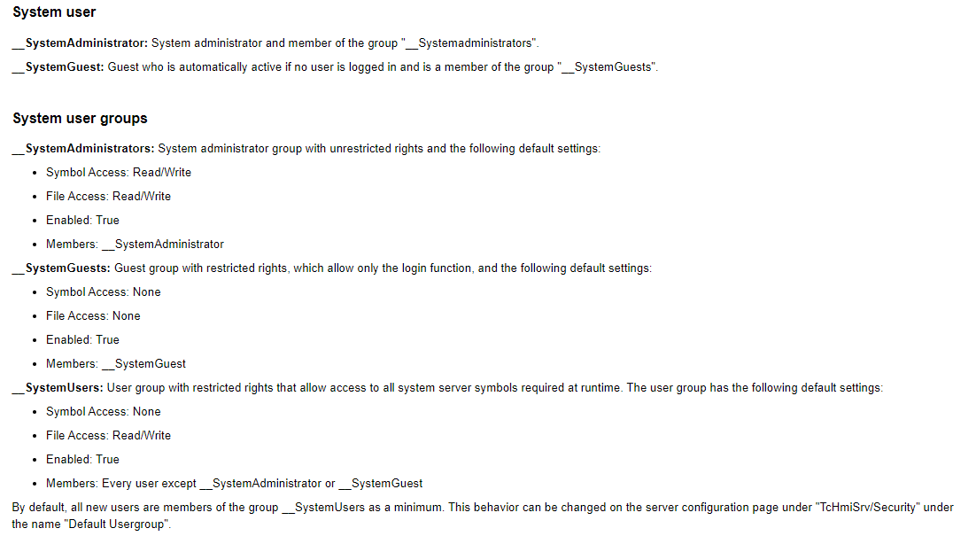 HMI User Management - HEMELIX